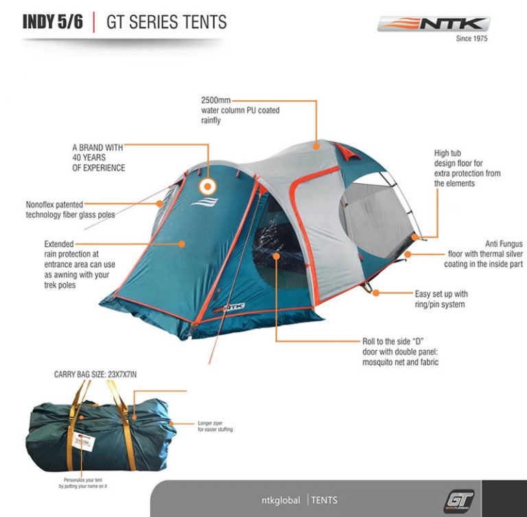 NTK Indy GT XL 5/6 Person Tent | NTK USA